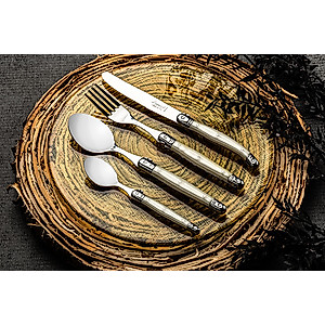 Laguiole Style de Vie flatware, cutlery set, Premium Line, 24 pieces, mother of pearl color