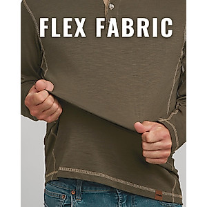 Venado Long Sleeve Shirts for Men – Flex Henley Shirts for Men Outdoor Wear (X-Large, Army)