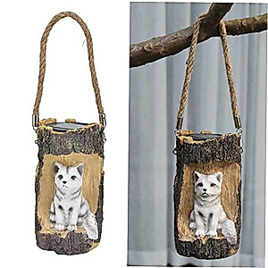 Enhance Your Garden Decor with Resin Animal-Themed Solar Hanging Lantern - Waterproof Outdoor Courtyard Lighting for Balcony and Patio