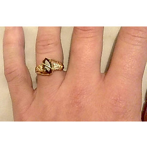 10k Yellow Gold, Marquise Mystic Fire Topaz Wrap Ring, 12k Rose and Green Gold Black Hills Gold, Size 9
