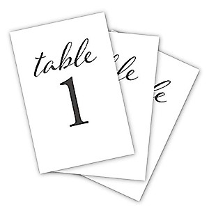 UP THE MOMENT Black Wedding Table Numbers, 1-25, Centerpiece Decorations, Double Sided 4x6, Numbers 1-25 and Head Table Card Included, for Table Number Holders
