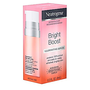 Neutrogena Bright Boost Illuminating Face Serum with Neoglucosamine & Turmeric Extract for Even Skin Tone, Resurfacing Serum for Face to Reduce Dark Spots & Hyperpigmentation, 0.3 fl. oz