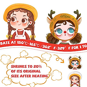 OFNMY 225PCS Shrinky Dinks Kits,Shrinky Dink Sheets,Shrink Plastic Sheets Kit with 25PCS Shrinky Dink Paper,100PCS Keychains and Open Iron Ring for Kids Creative Craft Marking, Handprint Keychains