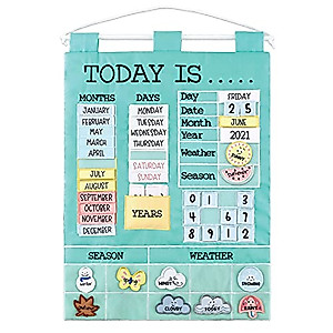 The Peanutshell Preschool Educational Wall Calendar - 53 Fabric Pieces for Months, Days, Years, Weather, & Seasons