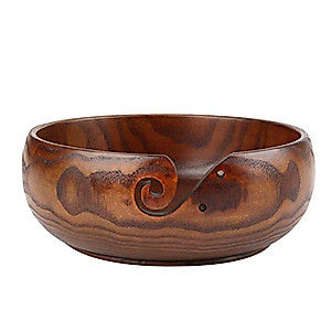 Natural Wood Yarn Bowls for Knitting, Indian Rosewood Yarn Holder Yarn Bowls for Knitting, Home Decoration, for Yarn Storage, 14-16CM/18-20CM(18-20CM)