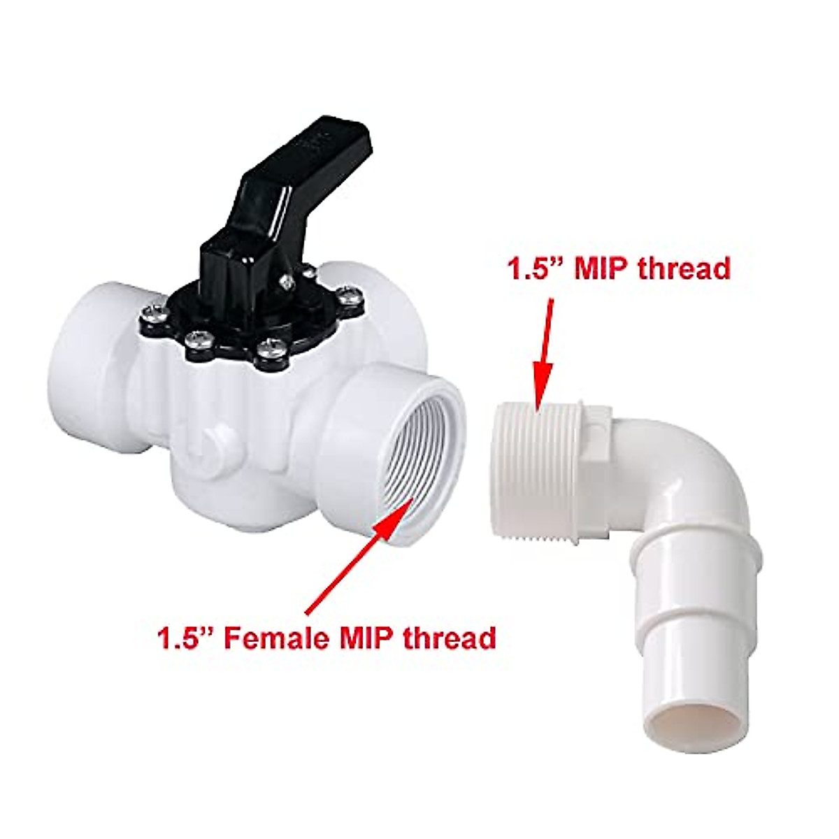 ATIE 1.5" 90 Degree Elbow Pool Hose Adapter Fitting SPX1105Z3 Replacement for Above-Ground Pool Pump, Filter, Skimmer, Compatible with Hayward SPX1105Z3, SPX1105Z4, SPX1091Z7 Adapters (2 Pack)