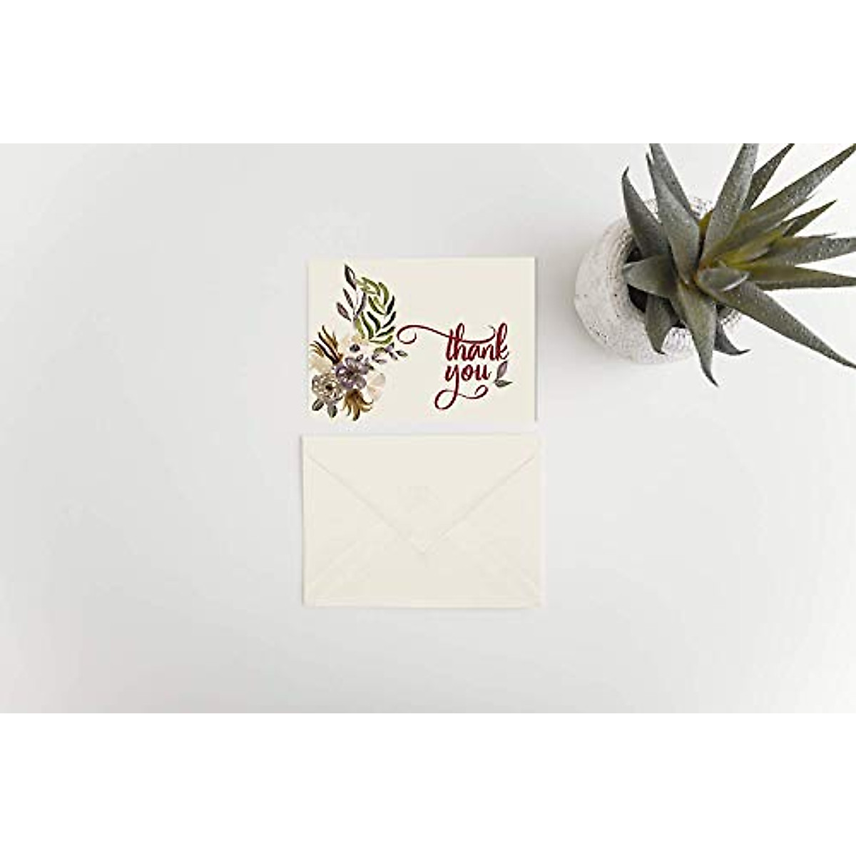 Funeral Thank You Cards - Sympathy Bereavement Thank You Cards With Envelopes - Message Inside (25, Fall Flowers)