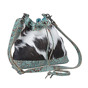 Myra Bag Teal Vines Bucket Bag S-3965
