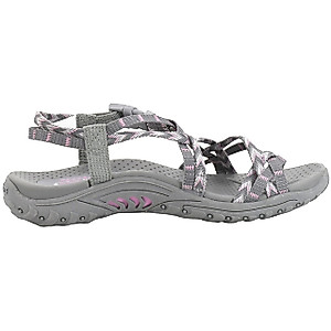 Skechers womens Reggae-islander - Multi-strap Toe Thong Slingback Sandal, Grey, 10 US