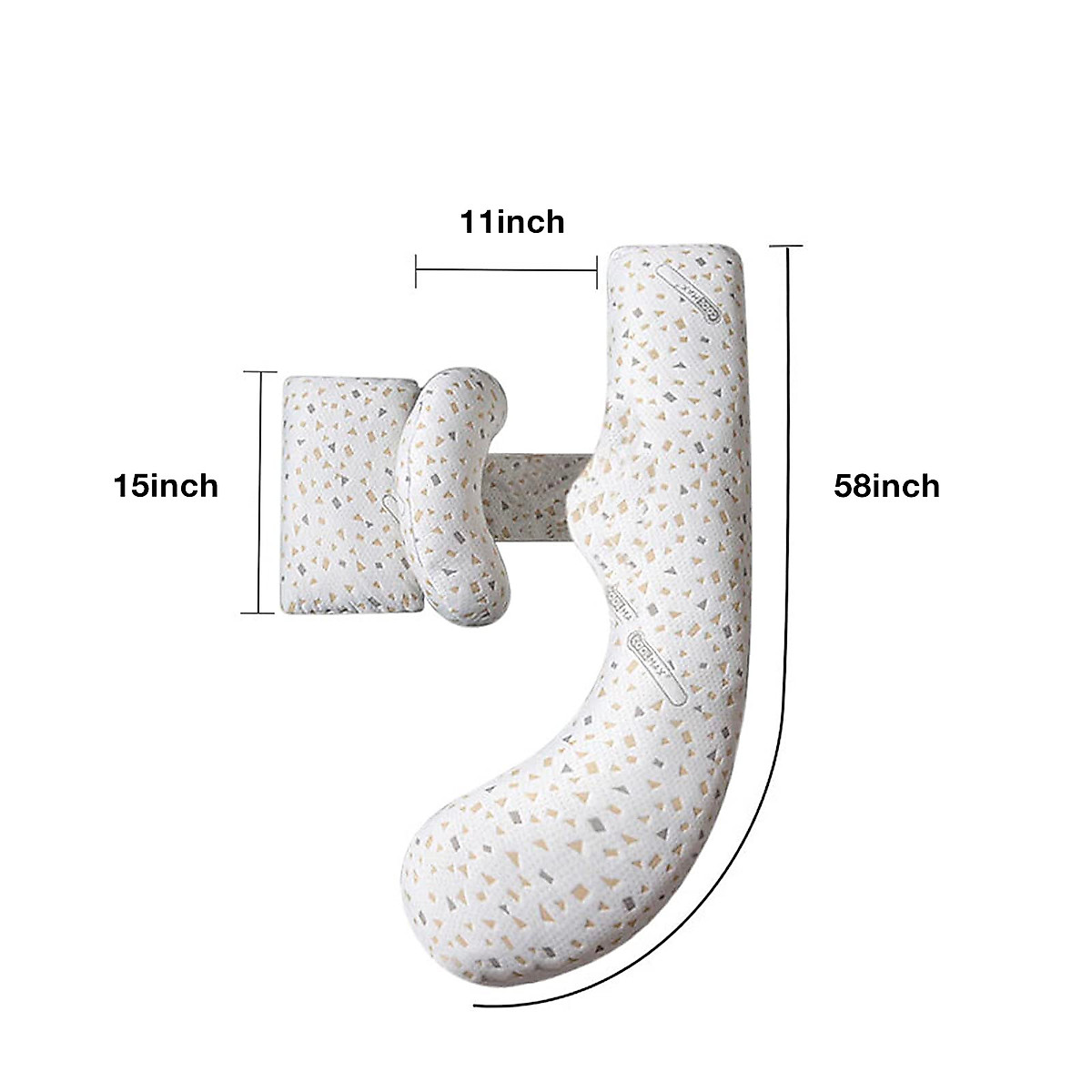 FLARSANTERS Pregnancy Pillows for Pregnant Women, Maternity Pillow with Detachable and Adjustable Pillow Cover - Support for Back, Legs, Belly, Soft Pregnancy Body Sleepling Pillow, Fashion Grey