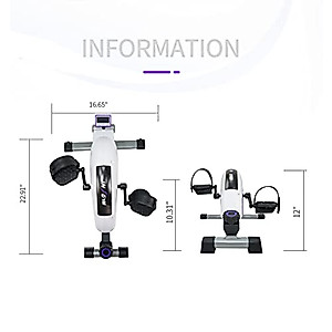 INSGYM Sitting Mini Exercise Bike - Recumbent Exercise Bikes for Home Steppers Exercise for Seniors While Sitting Under Desk Bike Exercise Equipment Hands Bike Pedal Exerciser IPE210 (Purple/White)