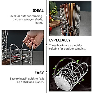 BESTonZON 1pc Stainless for Farmhouse Cutlery Countertop Utensil Rack Organizer Chopstick Holders Stand Round Pot Sponge Pen Black Sink Display Caddy Hanging Steel Cooking Silver