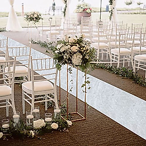 ROMANKAS Aisle Runner for Wedding Ceremony 2x15 FT White Velvet Runner Wedding Aisle Decorations with Carpet Tape Outdoor Beach Wedding Carpet Decorative Wedding Aisle Runner Rug for Birthday Banquet