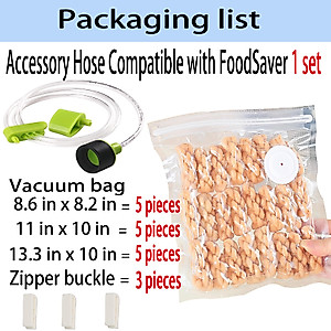 vacuum zipper bags Compatible with FoodSaver，Can be repeatedly used vacuum zipper bags Can be used with the FoodSaver FM2000 FA2000 FM2100 GM FAX12 000vacuum sealer（15 pieces）