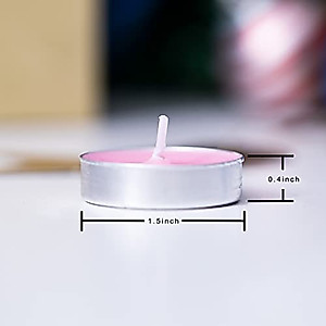 LANKER 50 Pack Mini Tea Lights Candles - Unscented - Smokeless - 2 Hour Burn Time - Decoration for Wedding, Party, Dating and Festival Celebration (Pink)