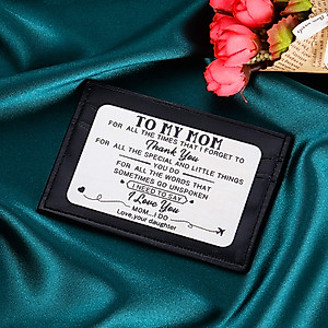 Sentimental Birthday Mothers Day Gifts for Mom from Daughter Women Engraved Wallet Card Insert for Mom Mother of The Bride Mother in Law Step Mom Appreciation Christmas Thank You Wedding Gifts Mama