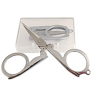 2Pcs Mini Scissors,Foldable Scissors Stainless,Travel Scissors for Can Hang on Your Key Chain,for Craft, Camping, Outdoors