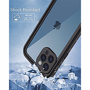 LOVE BEIDI Design for iPhone 12 Pro Max Waterproof case 6.7'', Full Body Shockproof case for iPhone 12 Pro Max Case with Screen Protector, Dust Proof Phone Case Cover for iPhone 12 Pro Max (Black)