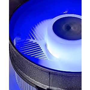 HIGH POWER BlueAM4 Blue LED Light CPU Air Cooler with Aluminum Heatsink & 95mm PWM Cooling Fan for AMD Ryzen 5,7,9 Processor/Socket AM4 / AM5 PC Motherboard