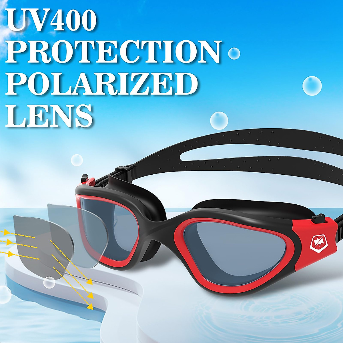 WIN.MAX Polarized Swimming Goggles Swim Pool Goggles Anti Fog Anti UV No Leakage Clear Vision for Men Women Adults Teenagers