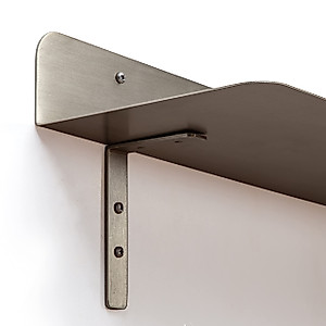 Saffron Fabs 24" x 8" Metal Wall Shelf in Brushed Nickel