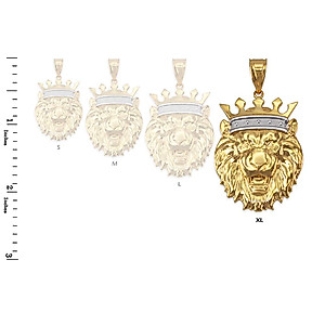 LA BLINGZ 14K Yellow Gold Lion King Pendant (S/M/L/XL) (Extra Large)
