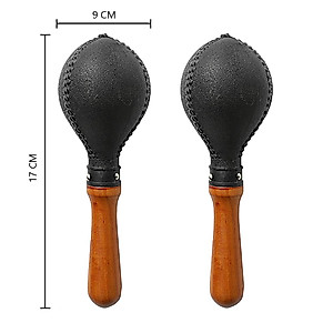 Percussion Maracas Pair of Shakers Rattles Sand Hammer Percussion Instrument with ABS Plastic Shells and Wooden Handles for Live Performances and Recording Sessions