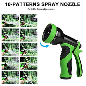 GAMSOD 50ft Expandable Garden Hose, Lightweight Gardening Flexible Hose Pipe, Solid Brass Fittings, 2.2X Expanding Flexible Latex Water Hose with Spray Nozzle -Black