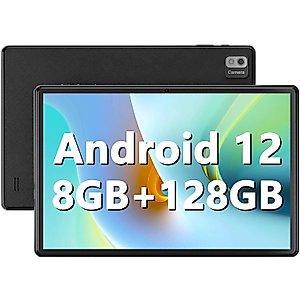 SGIN 8GB RAM 128GB ROM Android 12 Tablet, 10 Inch 1280 * 800 HD IPS Tablets Computer with Srceen, MTK Octa-Core 2.0Ghz Processor, 8MP+5MP Camera, Bluetooth, WiFi, 6000mAh, Black