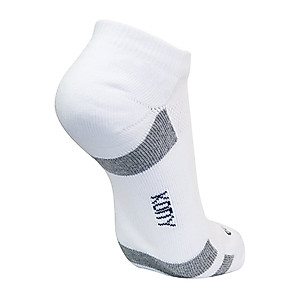 KONY Women's 6 Pairs Thick Cotton Cushioned Low Cut Ankle White Athletic Socks Mesh No Show Running Socks Size 6-9 (White - 6 Pairs)