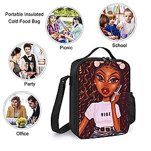 JYSDZSE African Girls 3D Printed Backpack 17 Inch Set School Bag/Crossbody/Pencil Bag Three Piece Backpack for Men and Women