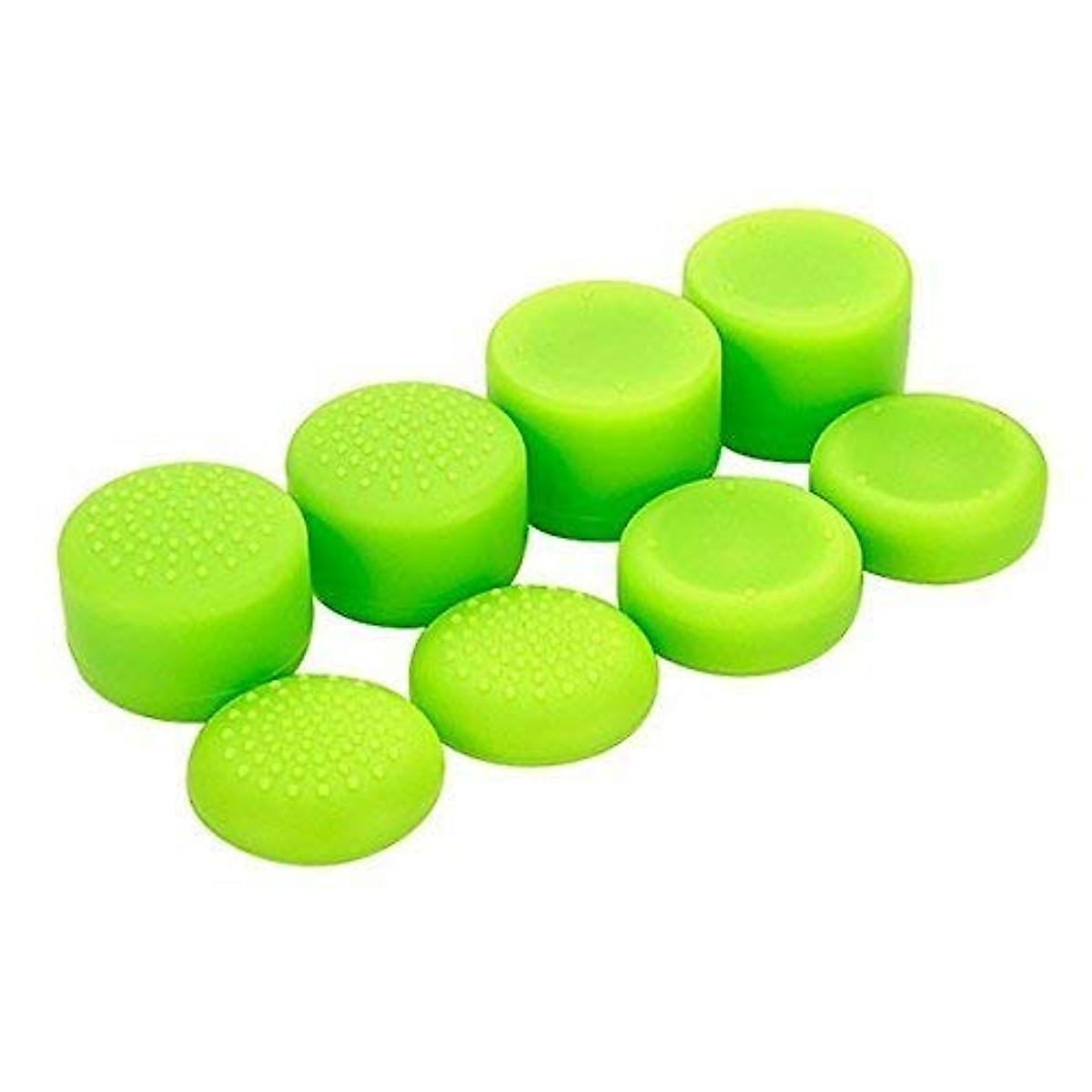 for PS5, PS4, PS3, Switch Pro, Xbox one, Xbox 360, Wii U, PS2 Controller Analog Stick Thumbsticks Joystick Cap Rubber Cover Silicone Thumb Grip Cap Joystick Thumbstick Replacement (Pack of 8 Green)