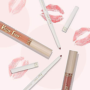 Belle Beauty Lip Kit Trio Bundle Set, Lip Liner, Lipstick, Lip Gloss, Mauve Nude, Kisser Fixer Lip Kit by Kim Gravel, Waterproof, Long Lasting, Hydra High Shine, Pencil Gel, Lips Makeup for Women