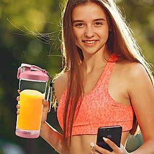 Portable Blender USB Rechargeable, Personal Size Blender Juicer Machines Cup For smoothies and shakes, 20oz Mini Fruit Mixer Cup with Six Blades (Pink)