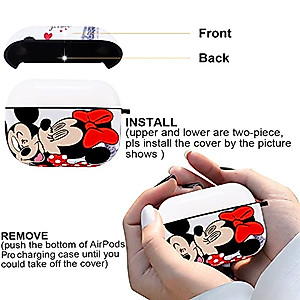 Airpods Pro Case Designed for Apple AirPods Pro,Full Protective Case Cover with Keychain and Lanyard,Shockproof Anti Case for Airpods Pro Charging Case (Mickey and Minnie)