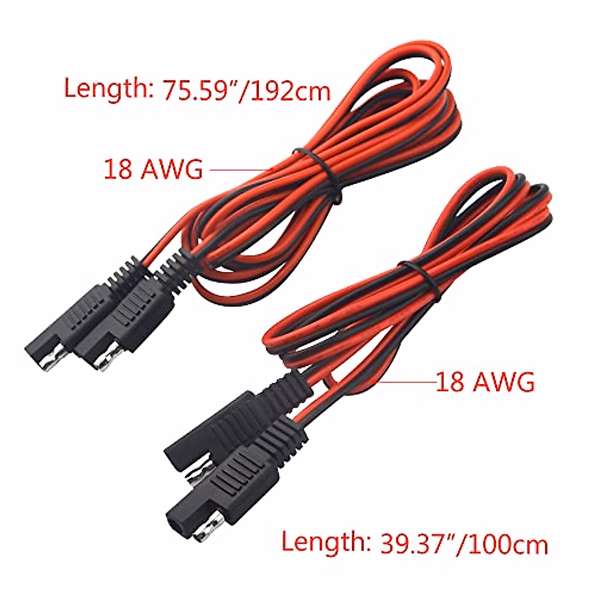 WMYCONGCONG 2 PCS SAE to SAE Quick Disconnect Wire Harness SAE Power Extension Cable Connector 3 Feet and 6 Feet, 18 AWG (3Ft+6Ft)