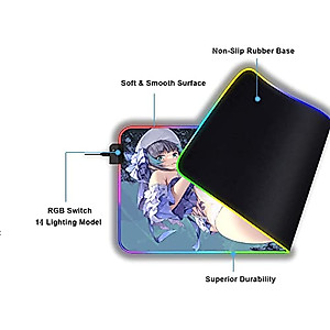 Mouse Pads Anime Girl Sexy Butt Mouse Pad RGB LED Mouse Pad XXL Computer Keyboard Carpet Pad Gaming Accessories Gamer PC USB Gaming Desk Mousepad 39.37 inch x19.68 inch -A5