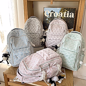 UNICOLD Kawaii Backpack With Cute Accessories Large Capacity Aesthetic Bag (Purple)