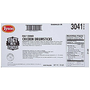 Tyson Fully Cooked Chicken Drumstick, 10 Pound -- 1 each.