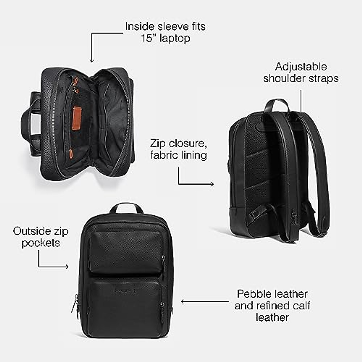 COACH Men's Gotham Backpack, Black, Standard