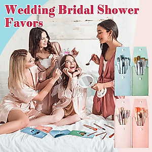 Zhehao 8 Sets Travel Makeup Brush Set Brushes Bag Bridesmaid Gift Foundation Brush with Travel Makeup Bag for Wedding Bridal Shower Favors Bachelorette Party Gift