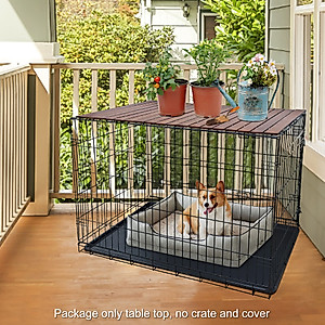 Deblue 42 inch Dog Crate Topper, Crate Topper for Wire Dog Cages, Wooden Dog Kennel Table Top for Large Dog, Foldable, Portable-(42 in Only Topper)