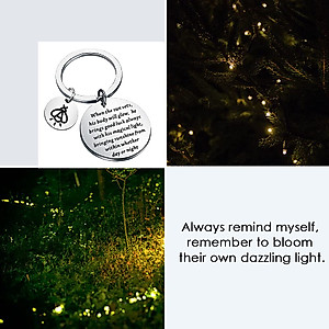 TIIMG Firefly Charm Keychain Firefly Lover Gift Inspirational Gifts Firelfly Good Luck Gift (When the sun sets)