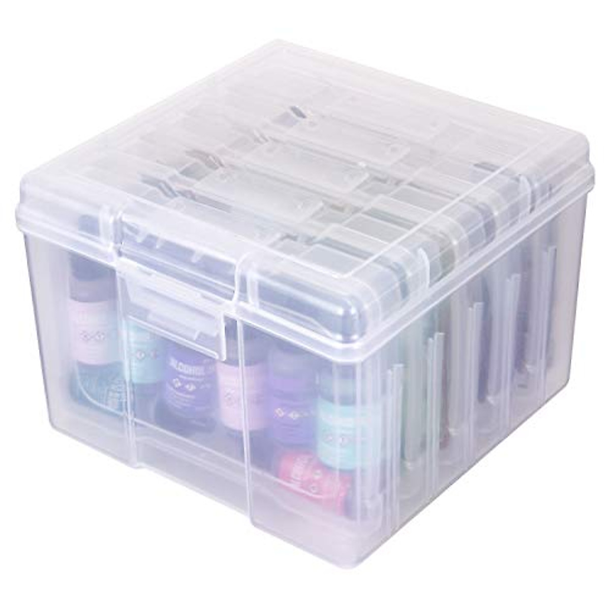 ArtBin 6947ZZ Photo & Craft Organizer Set, Large Box with [5] Plastic Storage Cases Inside, Clear