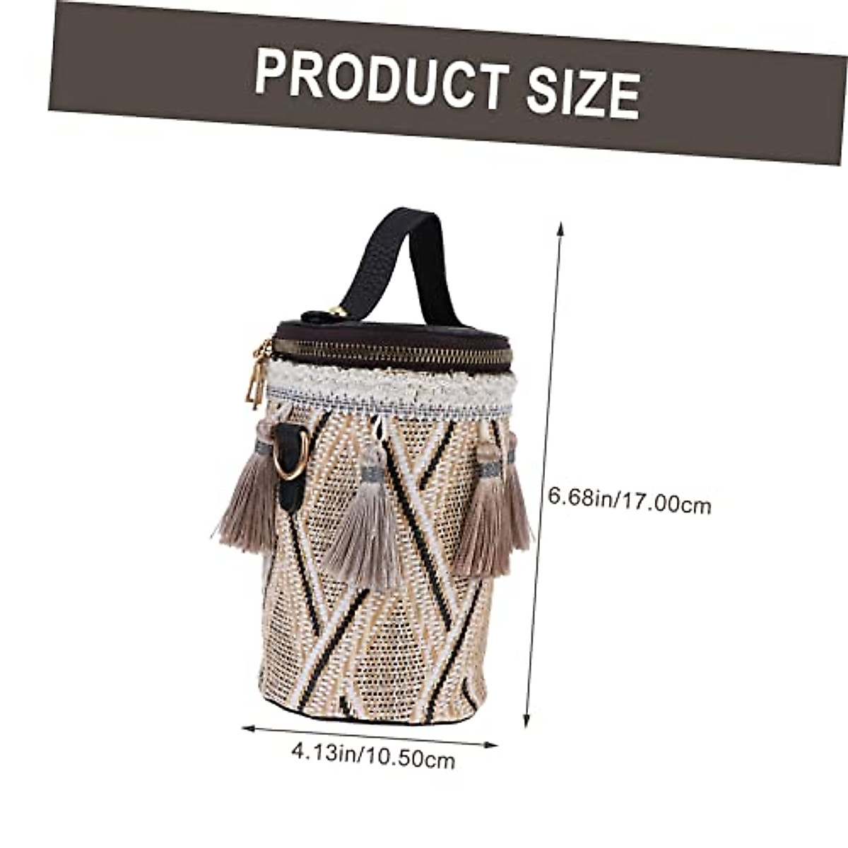 TENDYCOCO 4pcs Straw Cylinder Straw Purses for Women Fringe Purses for Women Woven Purses for Women Straw Hobo Bag Woman Woven Pouch Straw Woven Bag Portable Bag Casual Woven Messenger Bag