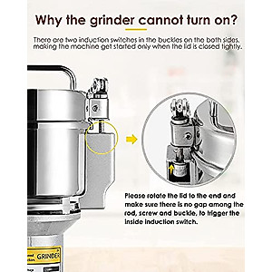 CGOLDENWALL 300g High-Speed Electric Grain Grinder Mill Stainless Steel for Commercial Spice Grinder Pulverizer for Dried Cereals Grains Spices Herbs 110V Gift for Mom/Wife