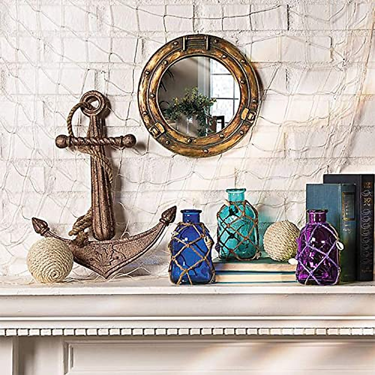 Fish Net Decorative, Fishnet for Party Decorations, 14 ft x 4 ft - Fish Netting Decor for Mermaid, Pirate, Shark, Nautical, Under The Sea Birthday by 4E's Novelty