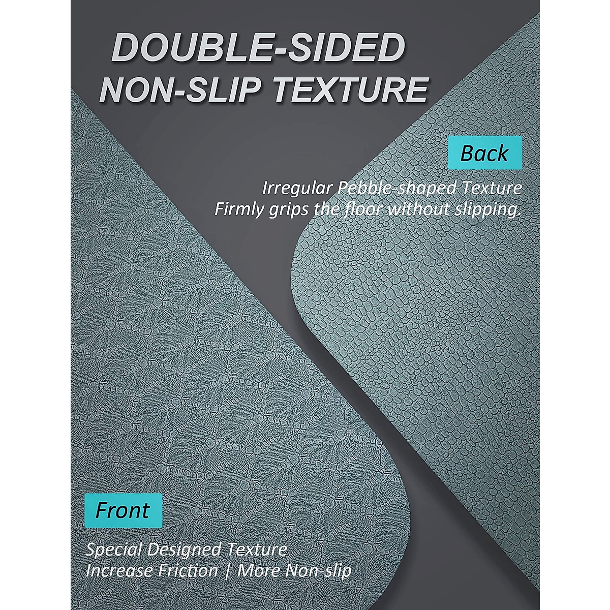 6' x 4' Large Yoga Mat, 1/3 Inch Extra Thick Yoga Mat Double-Sided Non Slip, Professional TPE Yoga Mats for Women Men, 24 Sq.Ft Large Exercise Mat for Yoga, Pilates and Home Workout Gray