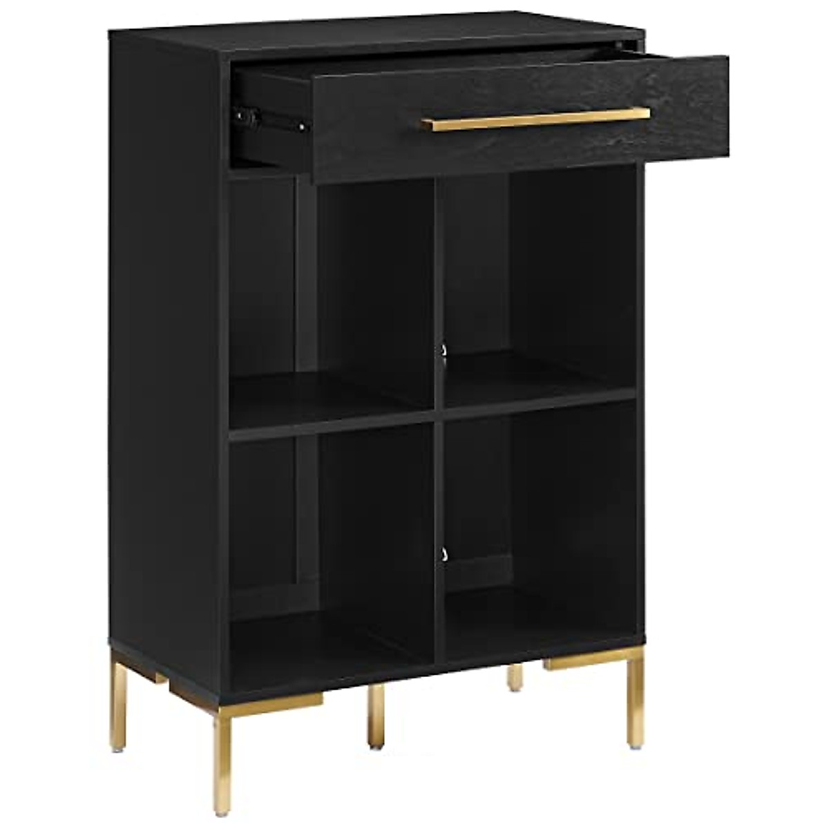 Crosley Furniture Juno Record Storage Cube Bookcase, Black