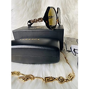 Versace Woman Sunglasses Havana Frame, Dark Brown Lenses, 59MM